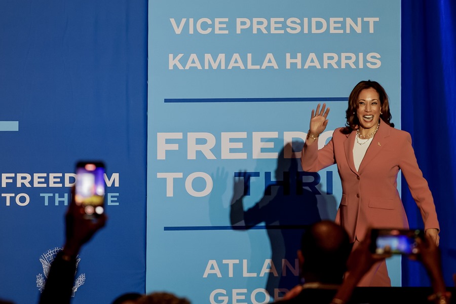 Vídeo del discurso incoherente de Kamala Harris está manipulado