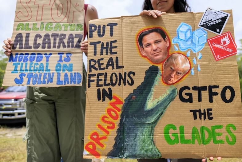 No es un video de un caimán trasladado a "Alligator Alcatraz"